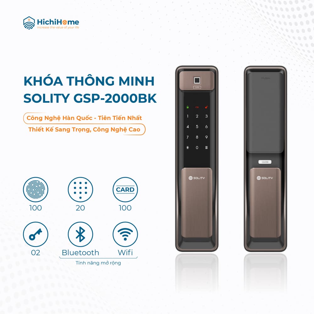 Khóa cửa điện tử Solity GSP-2000BK chính hãng, giá cực tốt