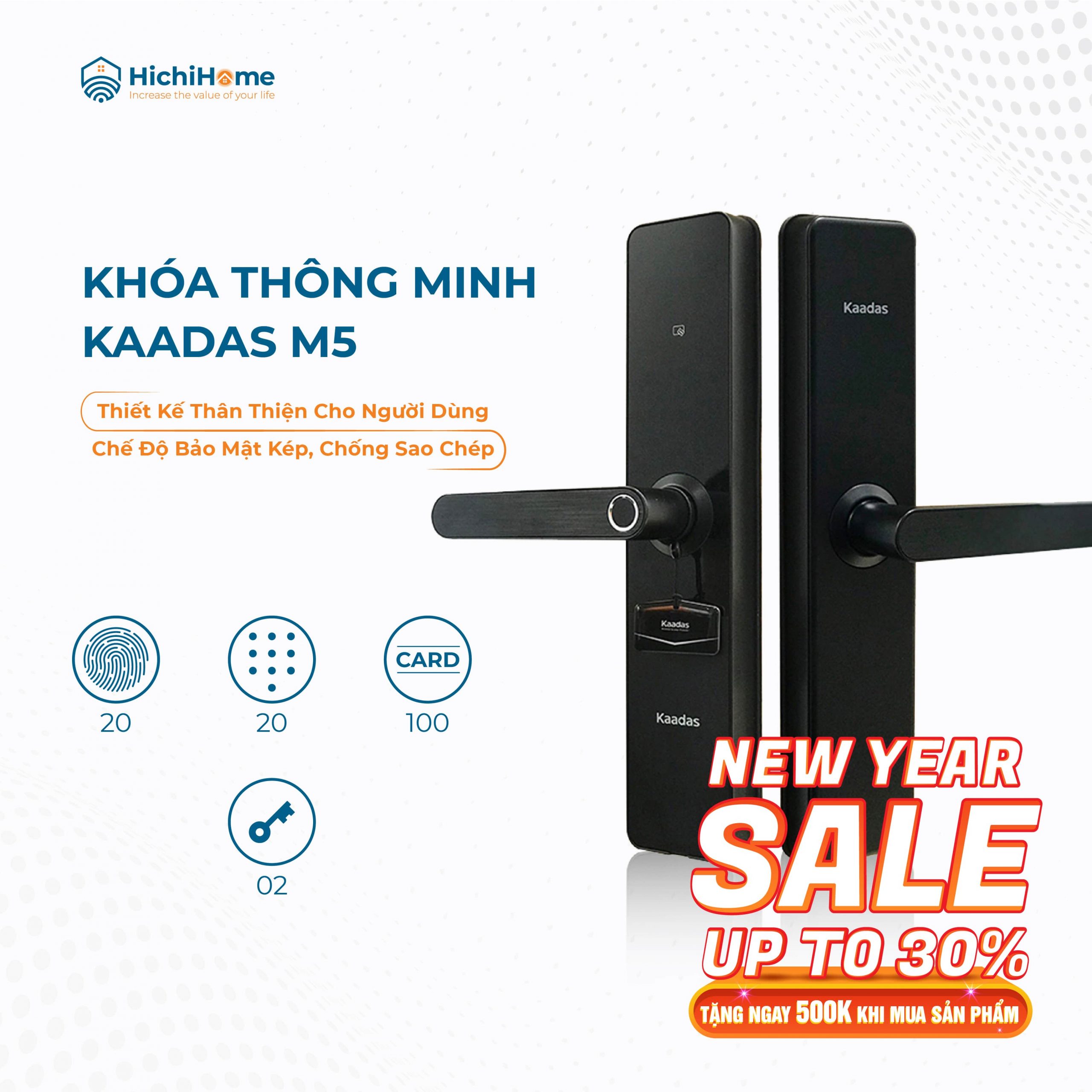 Khóa cửa điện tử Kaadas M5 - HichiHome