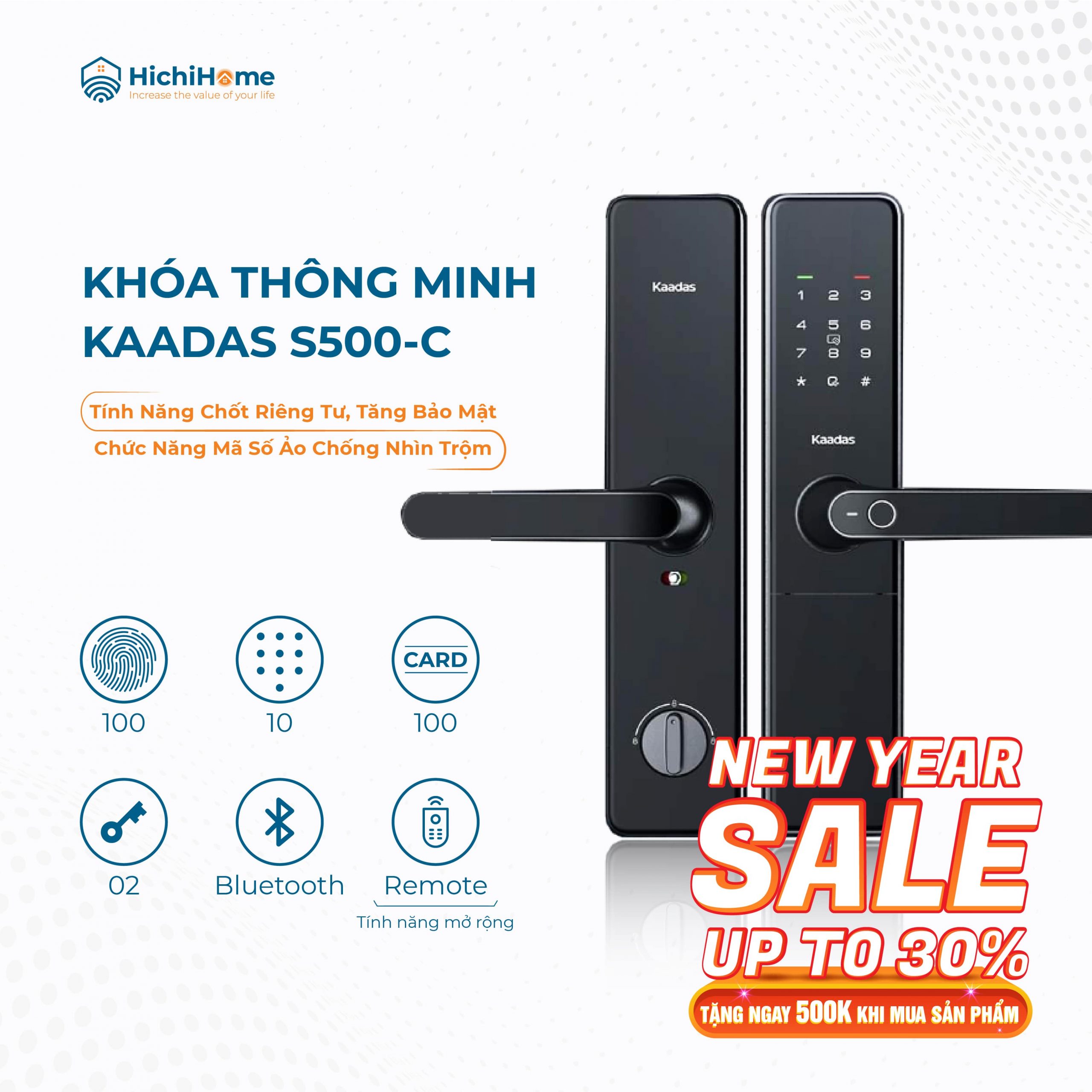 Khóa cửa điện tử Kaadas S500-C - HichiHome