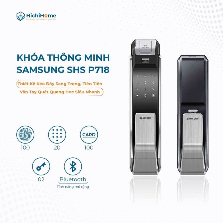 Khóa Vân Tay Samsung SHS-P718 Cao Cấp, Chính Hãng, Giá Tốt