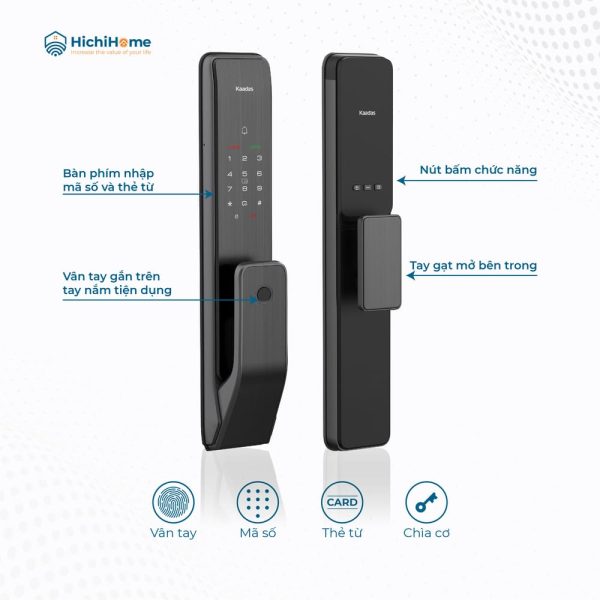 Khóa Cửa Thông Minh Kaadas Q3 Cao Cấp, Chính Hãng